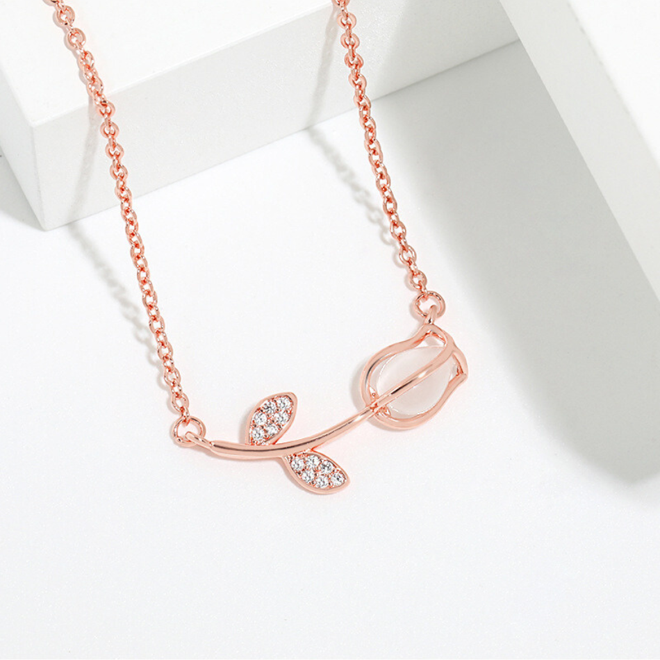 Collar de Tulipán Oro Rosa - Melviz