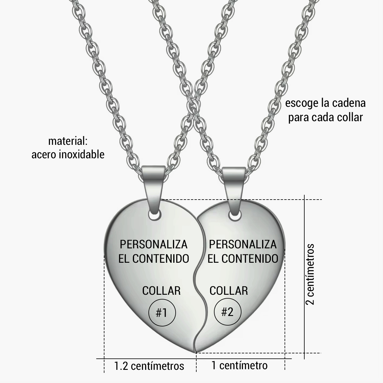 Collares para parejas - Mi otra mitad Silver - Melviz