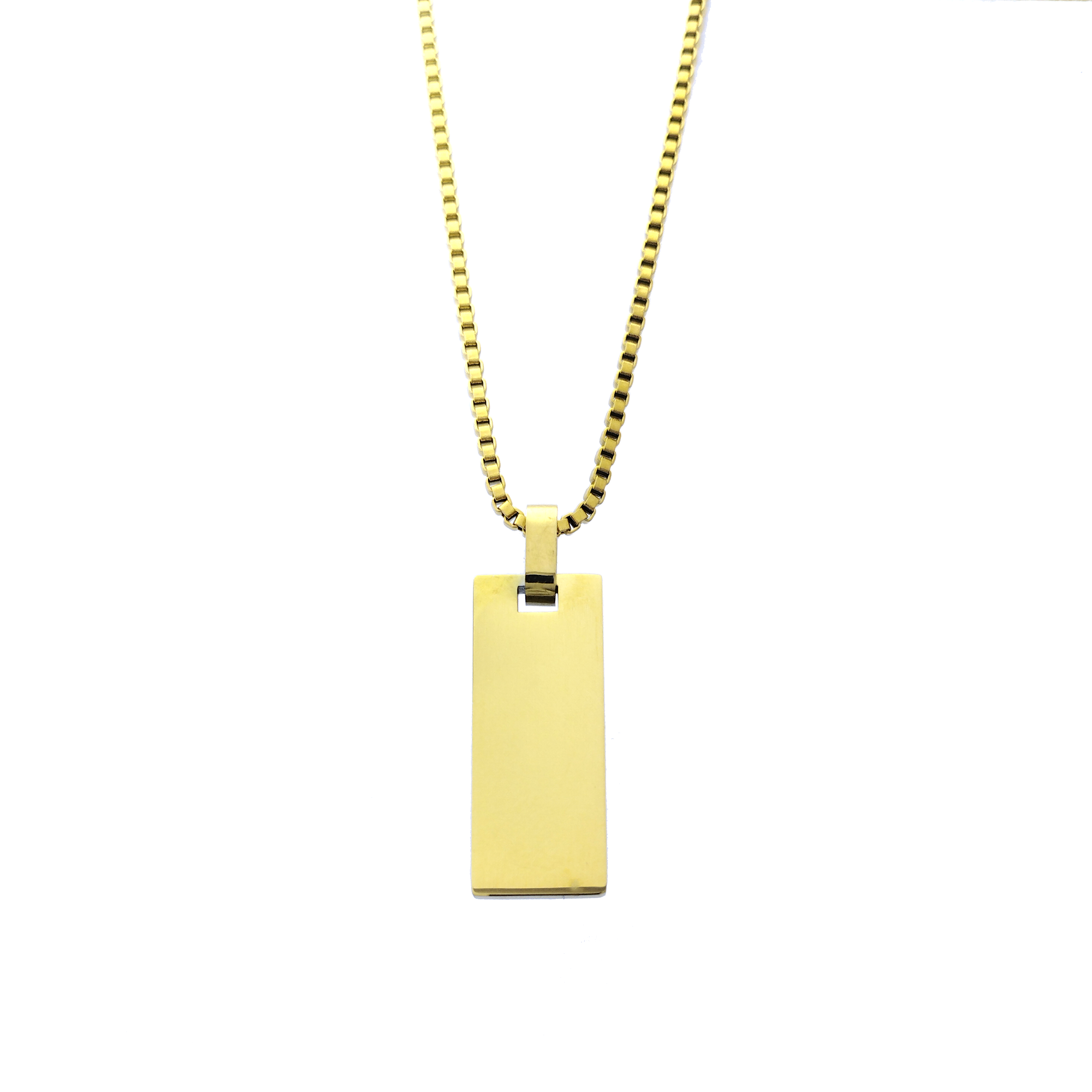 Collar Personalizado Rectángulo Dorado Cadena Box - Melviz