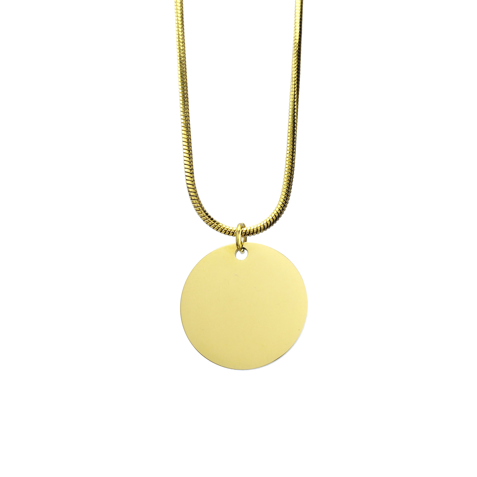 Collar Personalizado Circulo Dorado Cadena Cola de Ratón - Melviz